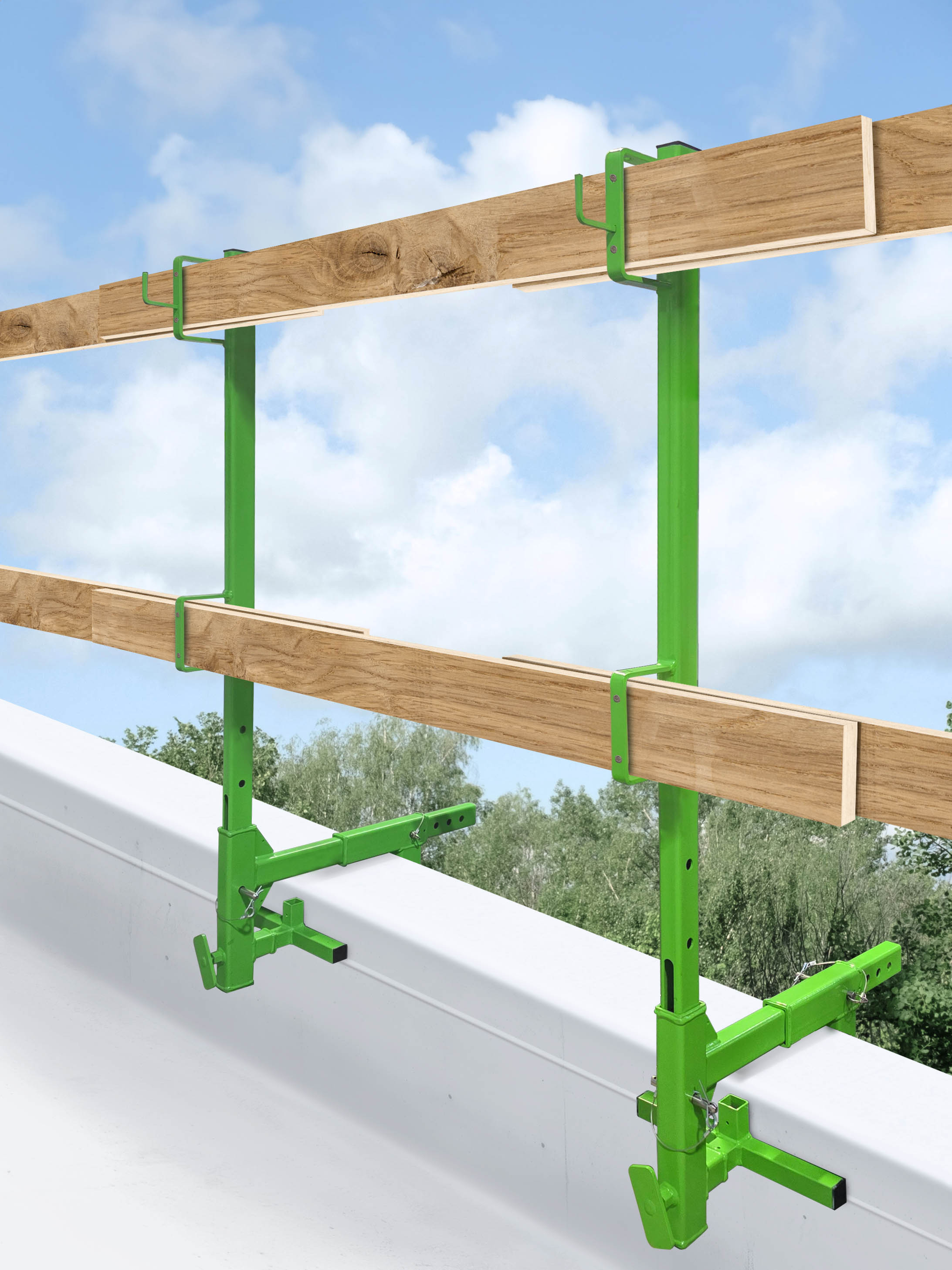 Frontline GUP2X4 Parapet Wall Guardrail System – Frontline Fall Protection