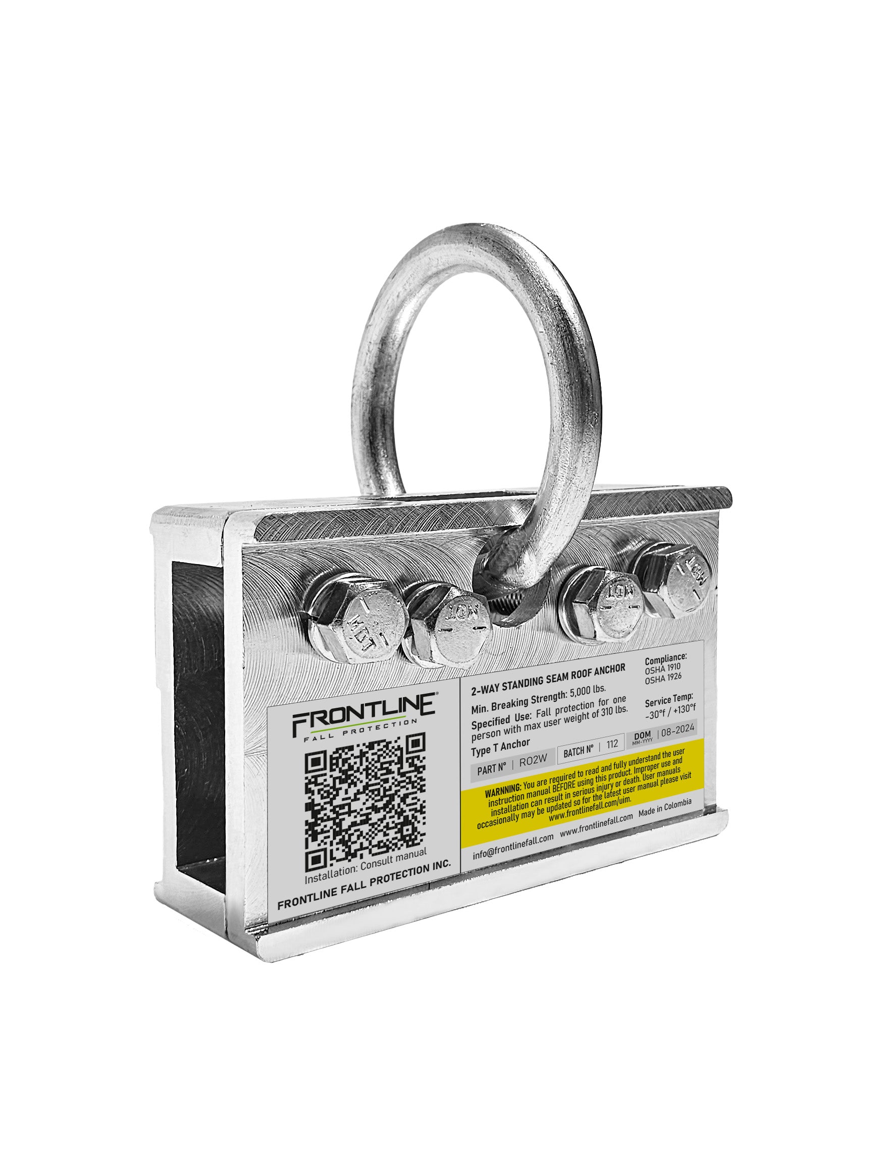 Frontline RO2W 2-Way Standing Seam Roof Anchor – Frontline Fall Protection
