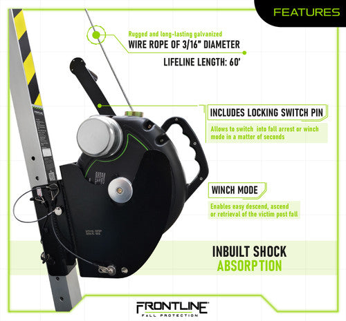 Frontline RPG603W MEGApod 60' 3-Way Self Retractable Lifeline with Ret ...